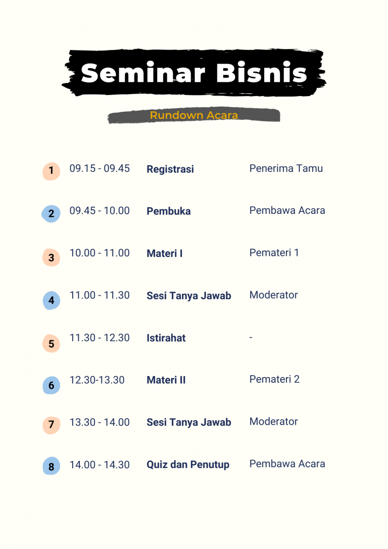 Contoh Rundown Acara Seminar untuk Promosi Perusahaan